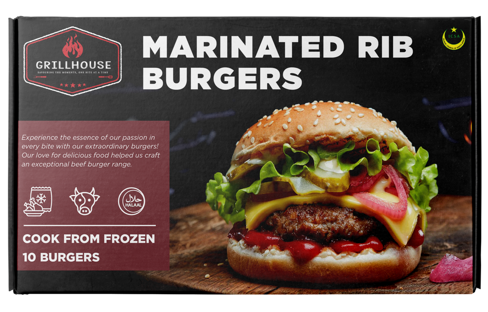 Grillhouse - Marinated Rib Burger 1kg – Fairfield Meat Centre