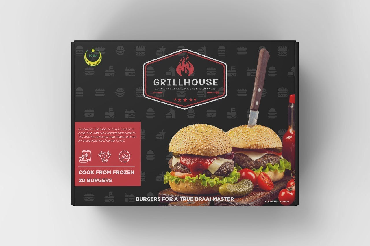 Grill House - Meaty Burgers - Box of 20 – Fairfield Meat Centre